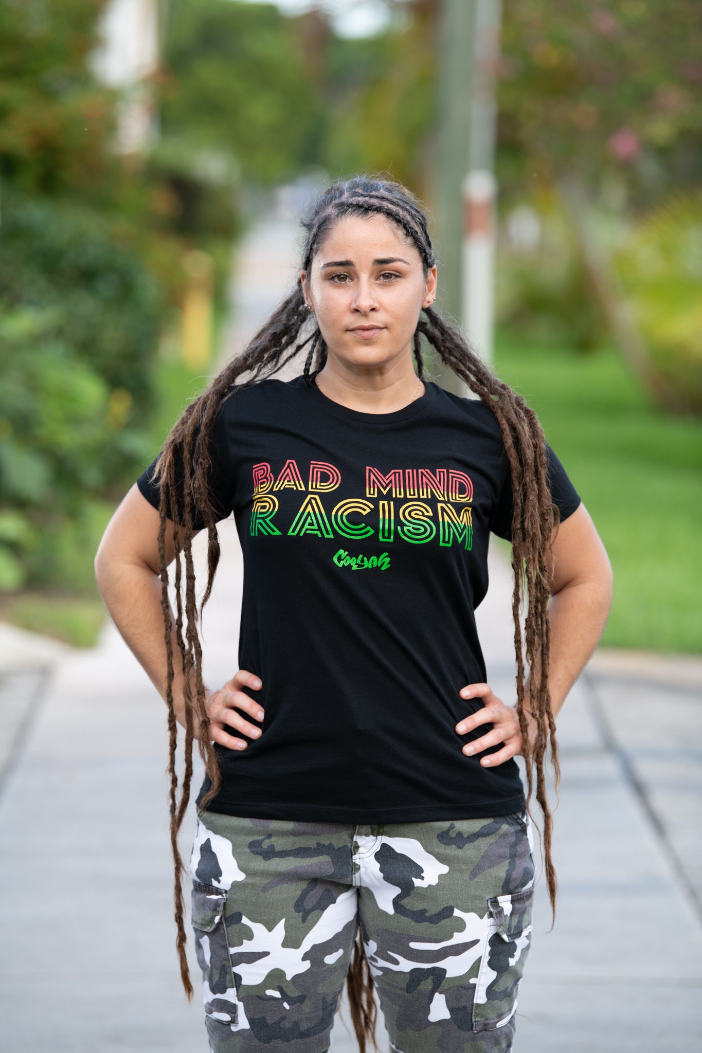 Cooyah Rasta Badmind Racism Graphic Women's T-shirt – Cooyah Clothing Store