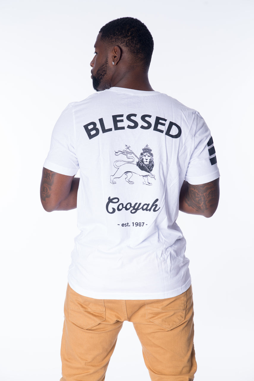 Men’s T-Shirt with Cooyah Blessed Graphic Rasta Lion – Cooyah Clothing ...