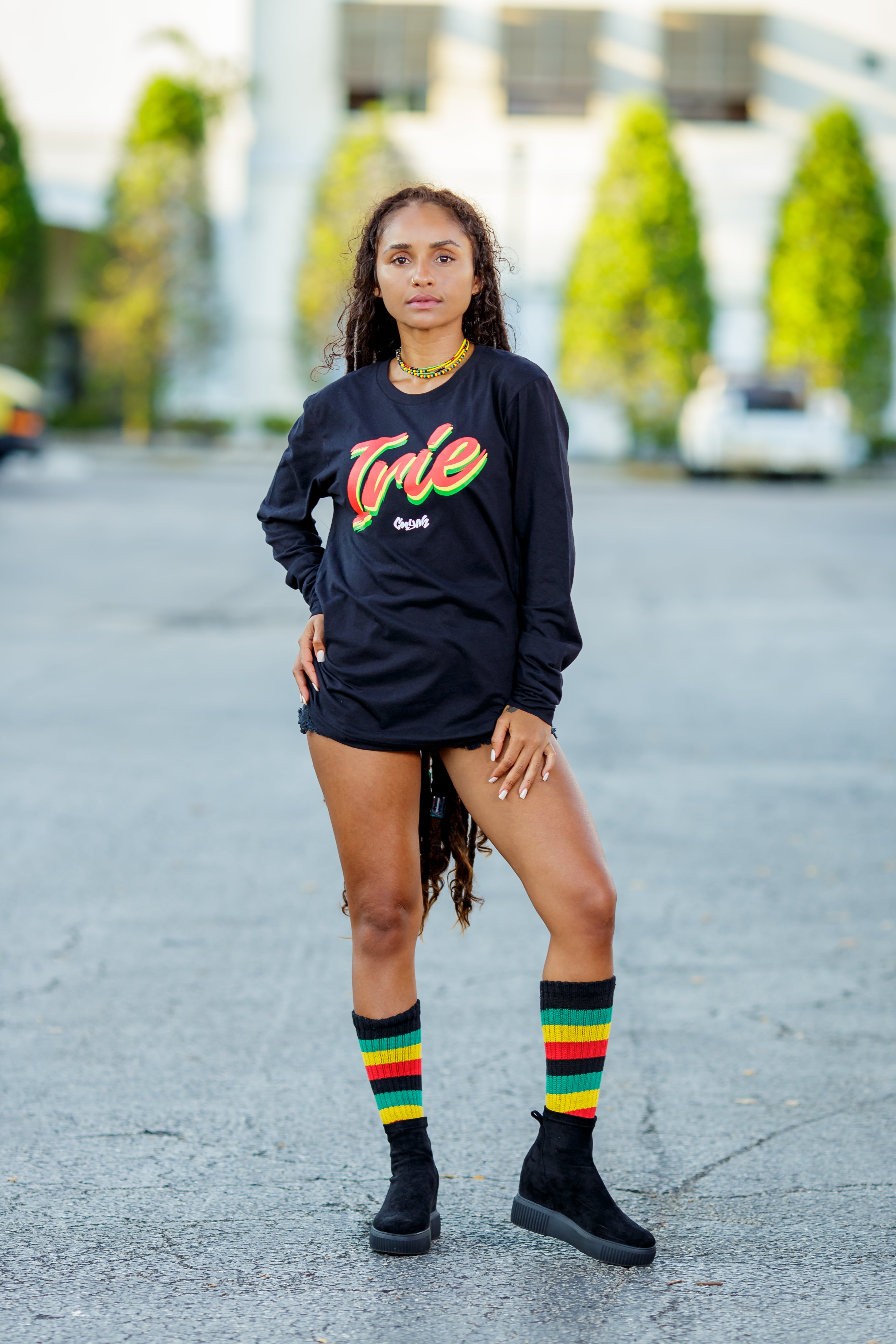 Cooyah Women's Irie Rasta Long Sleeve Ringspun Tee – Cooyah Clothing Store