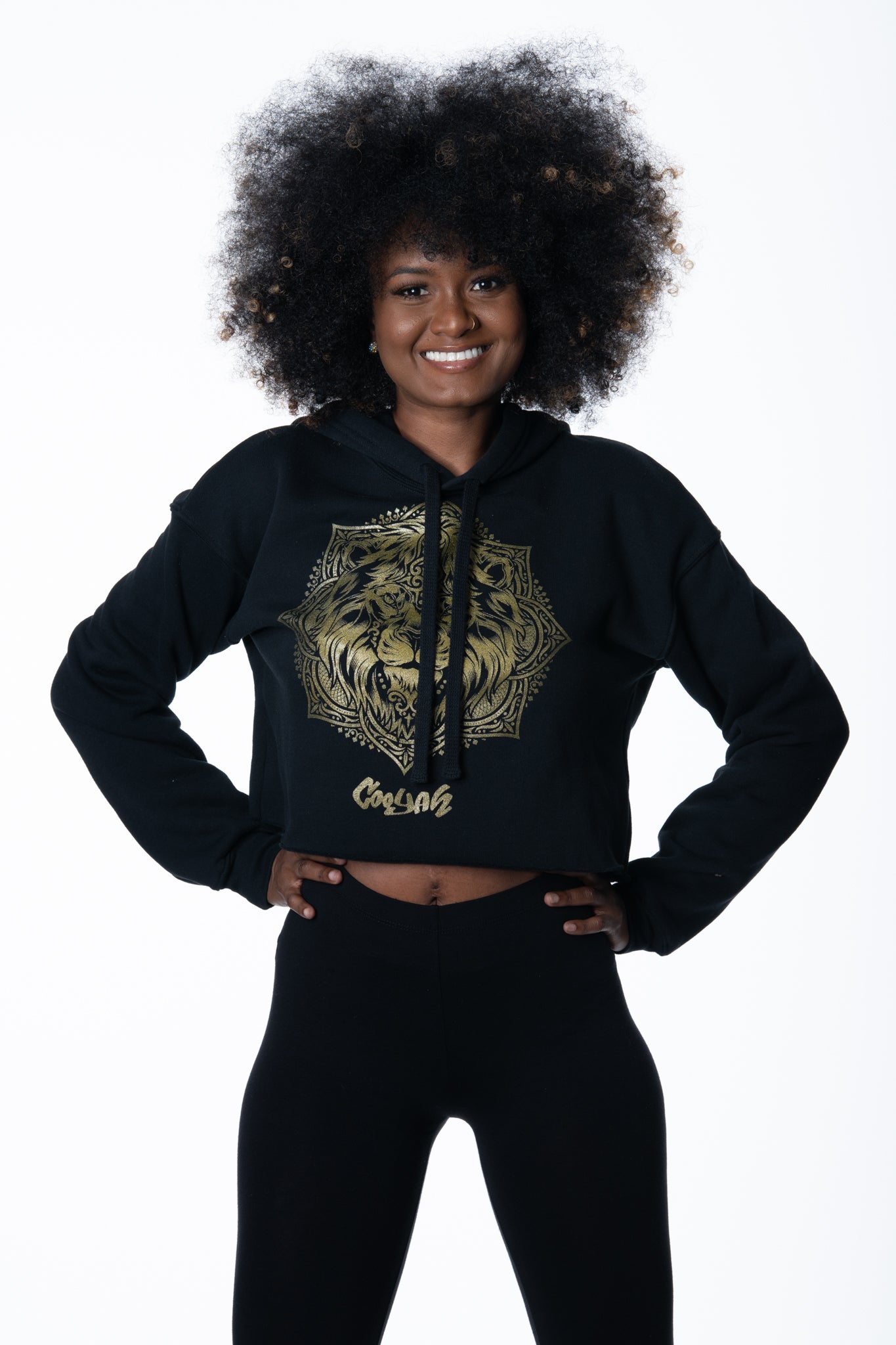 Cooyah Women's Cropped Hoodie with Lion Mandala Graphic – Cooyah ...